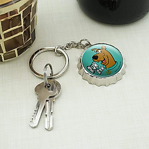 Scooby-Doo Ruh Roh Keychain Chrome Plated Metal Pop Cap Bottle Opener