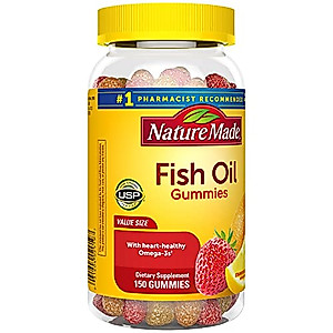 Nature Made Fish Oil Gummies, Omega 3 Fish Oil Supplements, Healthy Heart Support, 150 Gummies, 75 Day Supply