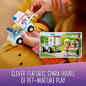 LEGO Friends Pet Clinic Ambulance 41694 Building Kit; Birthday Gift for Kids Comes with Children’s Vet Kit; Animal Rescue Toy Playset for Kids Aged 4 and up (54 Pieces)