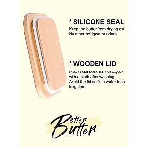 Airtight Better Dish with Lid for Countertop, Large Butter Dish with Cover, Porcelain Butter Keeper for East West Coast Butter and 8oz Butter, White - Better Butter