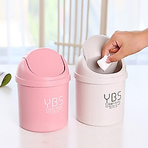 Ochine Mini Trash Can Garbage Can Bin Mini Waste Can with Swing Lid Car Trash Can Small Wastebasket Desk Countertop Dustbin Garbage Organizer Storage for Home Office Kitchen Bathroom Bedroom