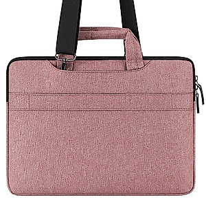 DOMISO 11.6-13 inch Laptop Bag Business Briefcase Water-resistant Notebook Messenger Shoulder Bag for 13" MacBook Pro/12.9" iPad Pro/13 MacBook Air Retina/12.3" Microsoft Surface Pro Pro 4 6,Pink