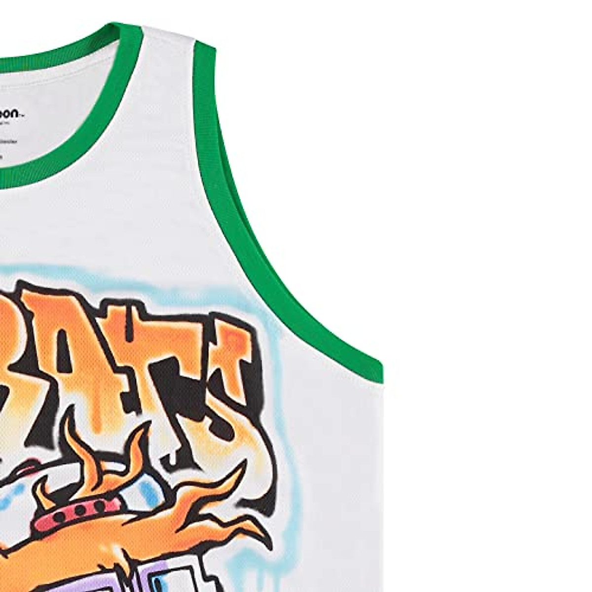 Nickelodeon Mens 90's Classic Tank - Rugrats Jersey - Reptar, Tommy, Chuckie & Phil Tanktop (White, Medium)