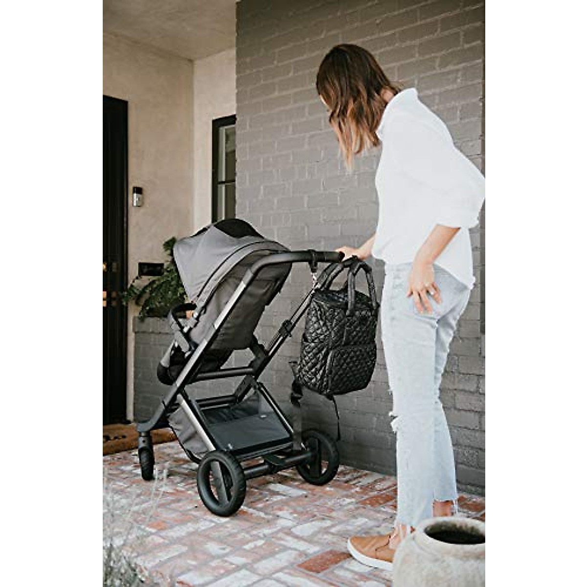 7AM London Baby Diaper Bag – Multifunctional Travel Backpack with Stroller Hooks & Shoulder Straps, Lightweight Diaper Bag for Baby Essentials, Water Repellent With Diaper Changing Pad | (Black)