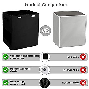 HOUSE AGAIN Double Laundry Hamper with Lid and Removable Laundry Bags, 160L, 2 Divider Dirty Clothes Hamper with Handles for Bedroom, Dorm, Foldable Laundry Basket Organizer, Dual hamper (Black)