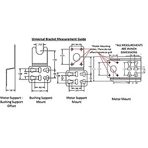 OneGrill Chrome Steel Universal Style Grill Rotisserie Mounting Bracket Set with Integrated Aluminum Heat Shield