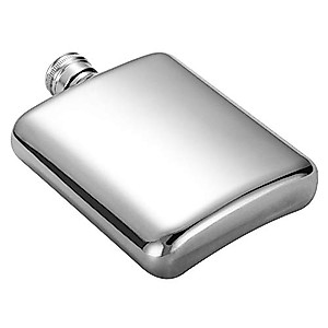 HIDORAN 6oz Shiny Hip Flask Stainless Steel Pocket Container for Drinking Thickening Hip Flasks with Funnel Curved Pocket Flask for Liquor Leak-Proof Mirror-Like Finish Silver