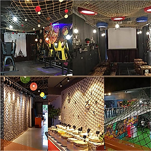 Cargo Net Rope Ladder Hemp Net, Child Safety Net, Anti-Fall Stair Nets, Fence Nets, Ceiling Decorative Nets, Hammocks,Mesh Hemp Rope Net Support Customization Safety Rope Net for Kids