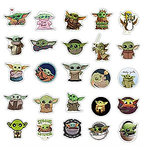 Baby Yoda Merchandise Stickers 50 PCS, The Mandalorian Star Wars Stickers, Qoosea Baby Yoda Decal for Water Bottles Refrigerator Laptop Book Kid Gift Luggage…