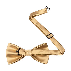 JEMYGINS Mens Gold Pre-tied Bow Tie and Pocket Square Cufflink Set (9)