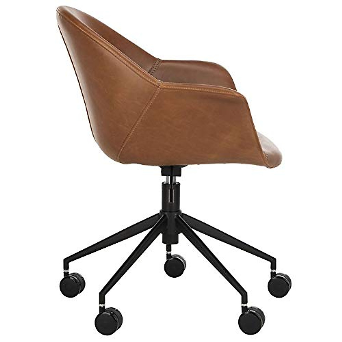 Safavieh Home Ember Light Brown Faux Leather and Black Office Chair