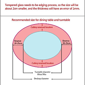 80 cm (30 inch) Lazy Susan for Table,Tempered Glass Lazy Susan Turntable Round Clear Dining Table Tray Tabletop Organizer Serving Tray for Dining Table