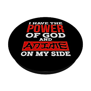Funny Power Of God And Anime Japanese Gift PopSockets PopGrip: Swappable Grip for Phones & Tablets