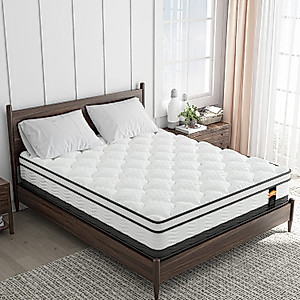 Maxzzz Full Size Mattress in a Box 14 Inch Bamboo & Gel Infused Memory Foam Pocket Spring Hybrid Mattress - Medium Firm Double Mattress - CertiPUR-US Certified