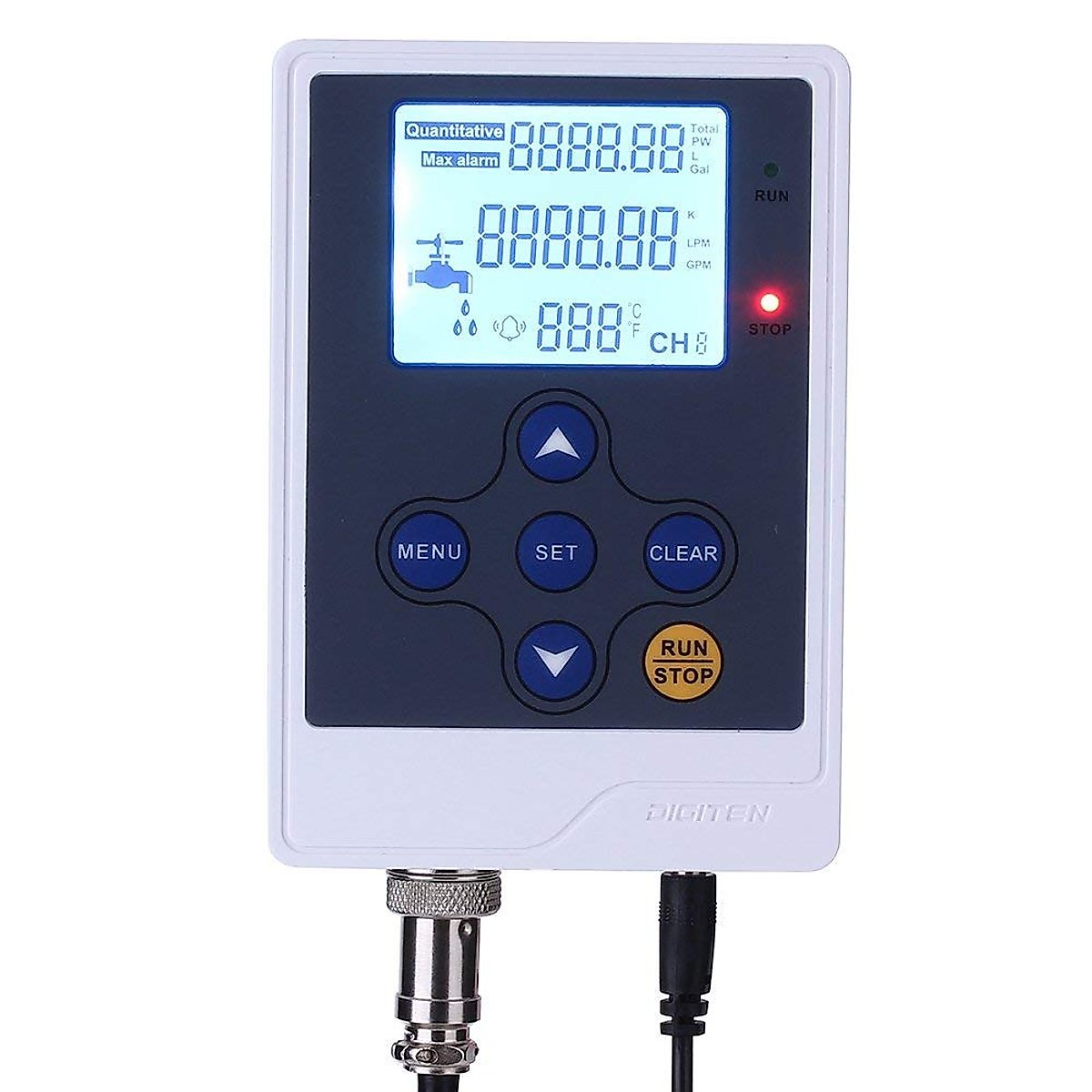 DIGITEN Water Flow Control Meter LCD Display Controller+G1/2" Water Hall Sensor Flow Meter Flowmeter Counter 1-30L/min+G1/2" Solenoid Valve Normally Closed N/C+DC 12V Power Adapter