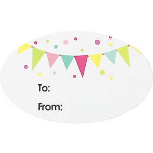 Birthday Gift Tag Stickers 1 1/2 x 2 1/2 Inch 100 Adhesive Labels
