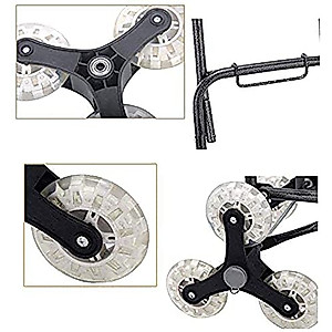 Shopping Trolley on Wheels Portable Convenient Trolleys Lightweight 3 Angle Wheel Climbing Shopping Cart Wheel Rolling Push Trolly Waterproof Bag Coffee Color Lucar