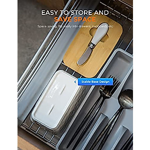 Large Butter Dish with Lid for Countertop Porcelain Butter Container with Knife Double Silicone Seal Butter Dishes with Covers Perfect for West or East Coast Butter, Unique Stone Pattern White