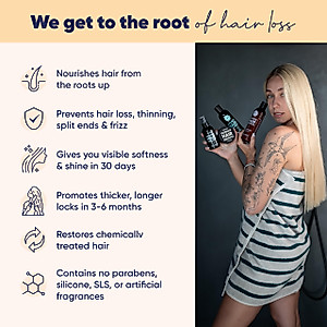 Moerie Ultimate Mineral Shampoo and Conditioner Set - Vegan Friendly, Paraben Free, Hair Growth Products for Longer, Thicker, Fuller Hair - Includes Hair Mask