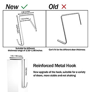 coastal rose Over The Door Shoe Organizer, 6-Tier Shoe Rack for Closet Door with Large Deep Pockets & 4 Metal Hooks, Hanging Storage Organizer for Baby Diaper, Shoe, Closet, Bathroom, Nursery, Gray