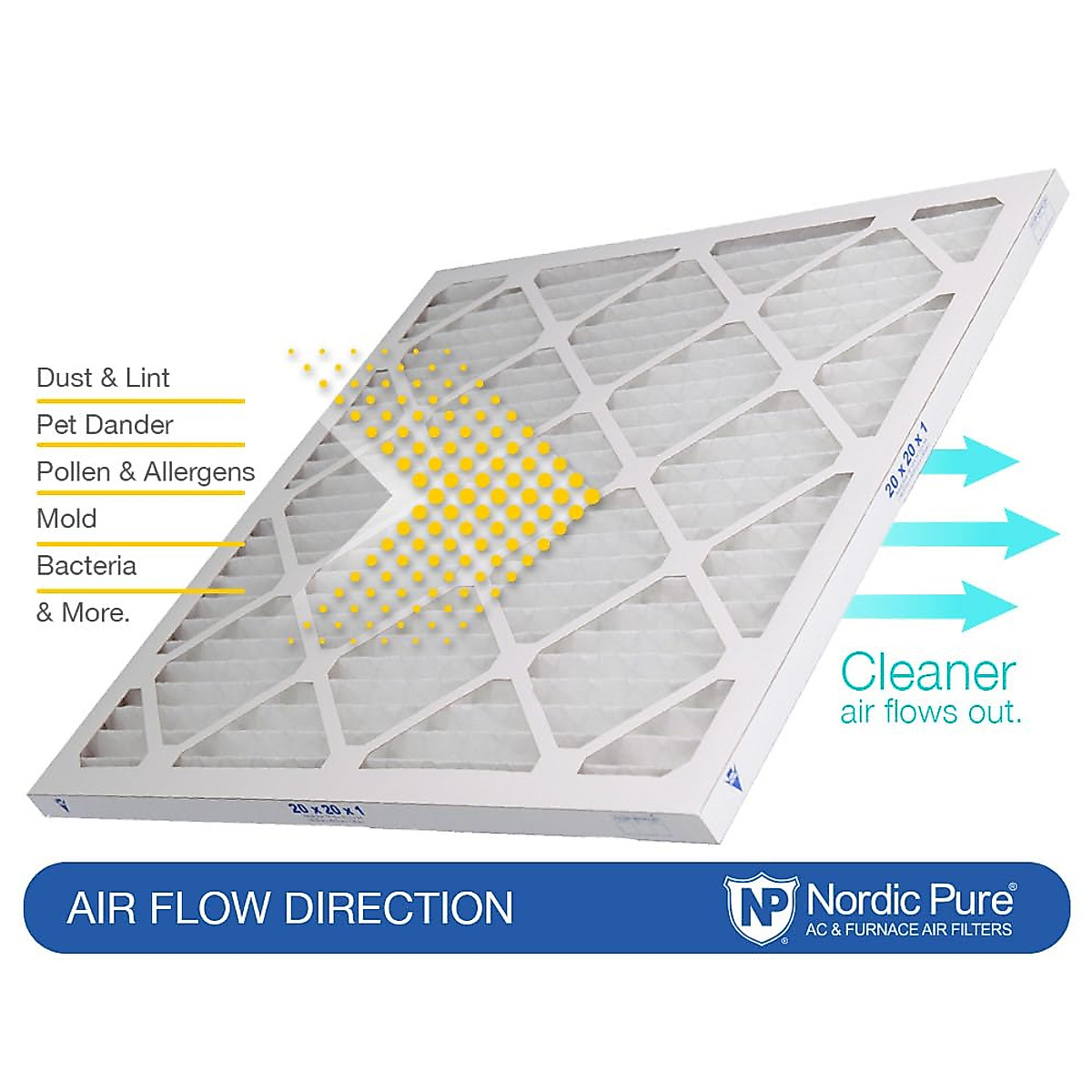 Nordic Pure 12x18x1 (11 1/2 x 17 1/2 x 3/4) Pleated MERV 8 Air Filters 6 Pack