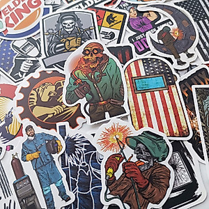 MiroSan 50Pcs Funny Welding Helmet Sticker Welder Welding Decals Welder Hard Hat Stickers for Worker Unicon