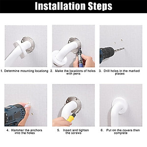 Shower Handles for Elderly Handicap Grab Bar Shower Handrails Bathroom Safety Hand Rail Support for Seniors Toilet Assist 12 Inch