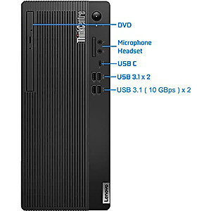 Lenovo ThinkCentre M70T Tower Desktop, Intel i7-10700 Upto 4.8 GHz, 32GB RAM, 2TB NVMe SSD, 4K UHD 630 Graphics, DVD-RW, DisplayPort, HDMI, AC Wi-Fi, Bluetooth – Windows 11 Pro, Black