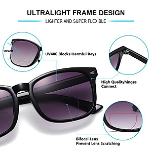 FSRTEP Bifocal Sunglasses For Women Classic Retro Reading Sunglasses 3 Pack UV400 Sun Readers Glasses With Metal Spring +2.5