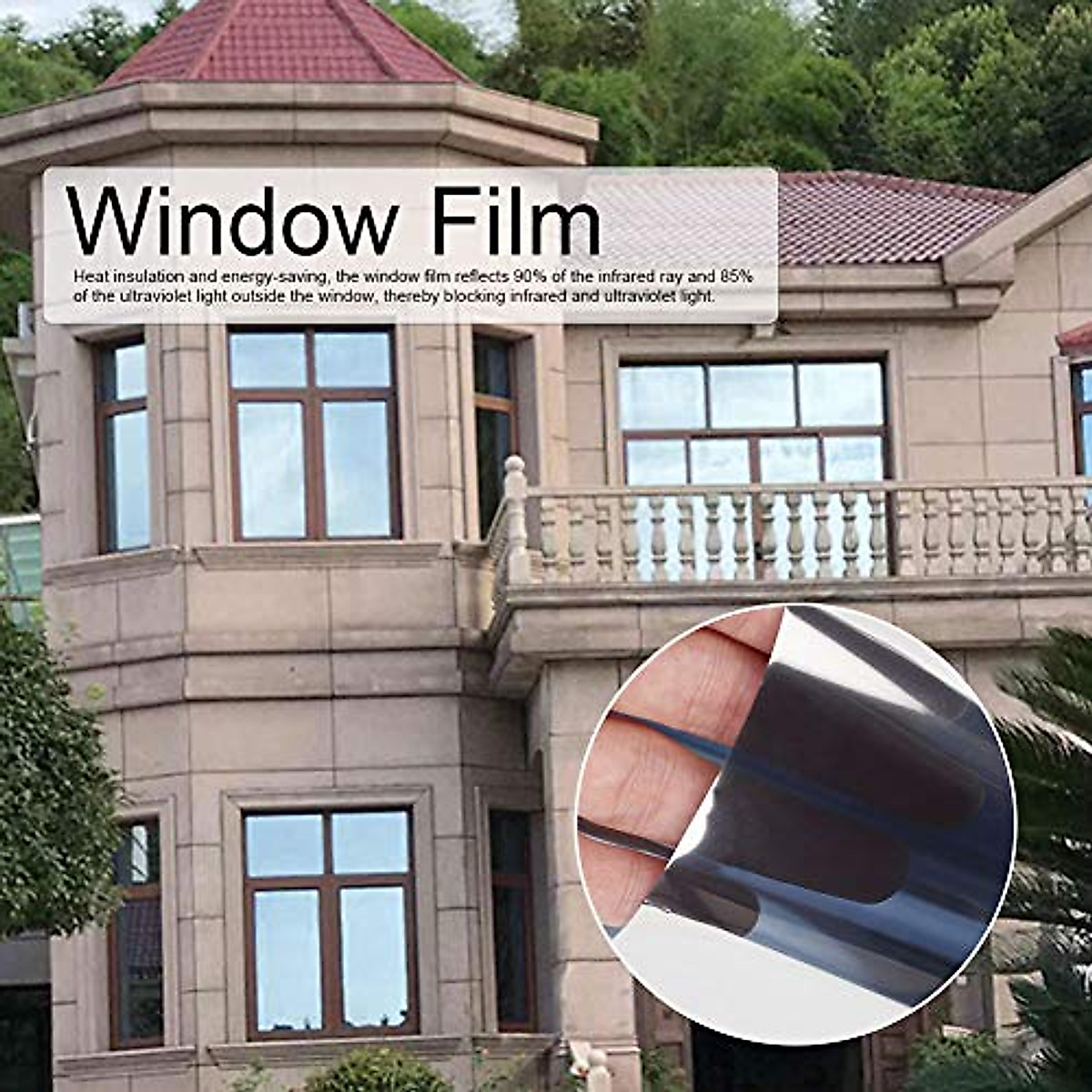 Sun Reflective Films, Window Film Energy Saving Infrared Ray and Good Heat Insulation Multifunctional for Waiting Area for Conference Room