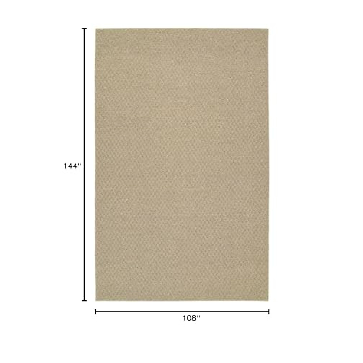 Garland Rug Town Square Beige Tan 9' x 12' Non Slip Area Rug for Living Rooms & Hallways, Stylish & Durable for High-Traffic Areas