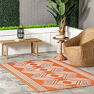 nuLOOM Ranya Tribal Indoor/Outdoor Area Rug, 8' x 10', Orange