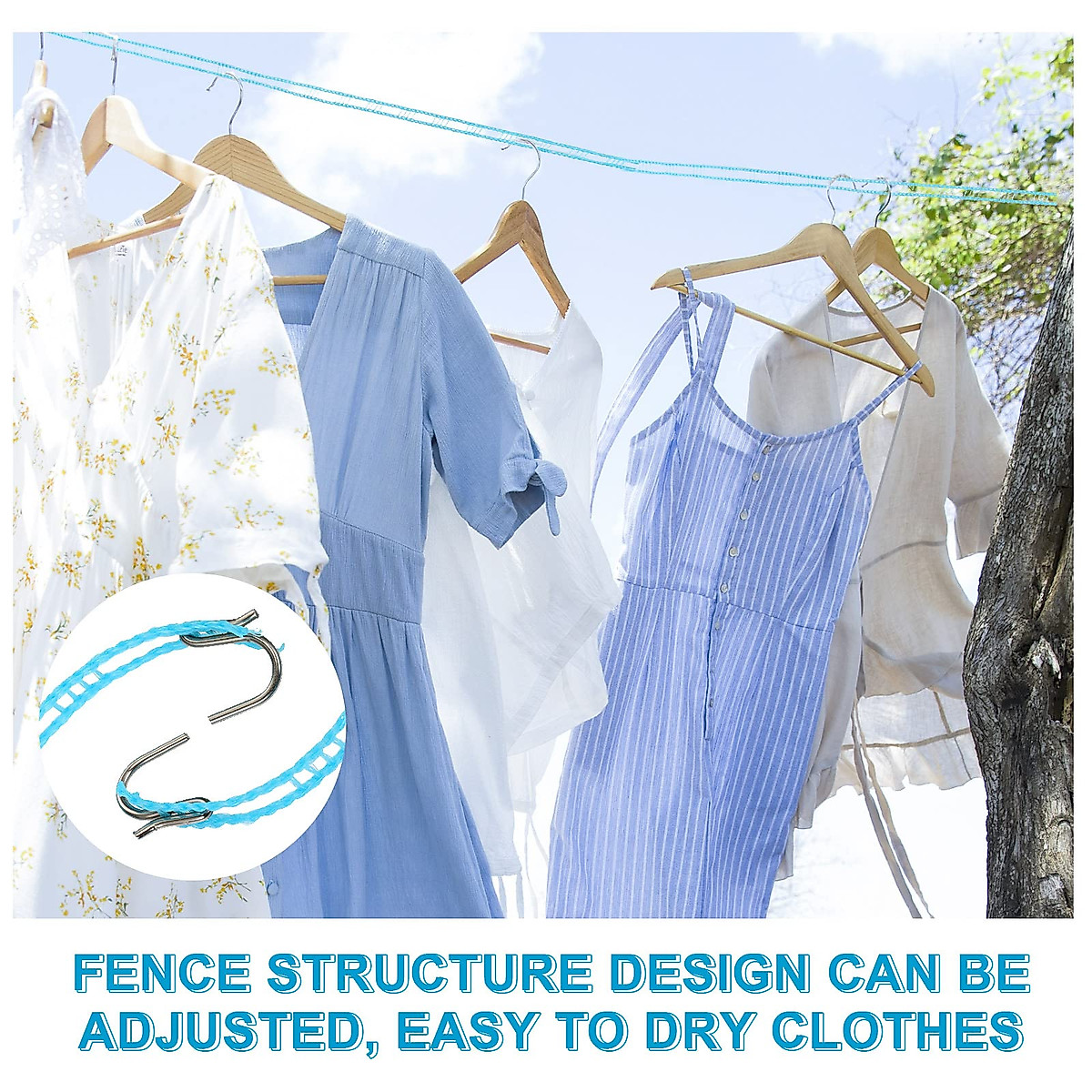 6 Pack Clothesline Windproof Clothesline 16.4 ft Windproof Clothes Drying Rope Blue Pink Green Adjustable Nylon Clothesline Hanging Portable Travel Clothesline for Indoor Outdoor Laundry Camping Home