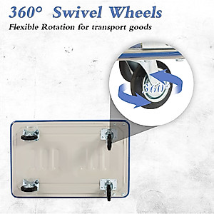 Koreyosh 660LB Folding Platform cart Rolling Flatbed cart Moving Push Hand Truck for Warehouse basements, Blue