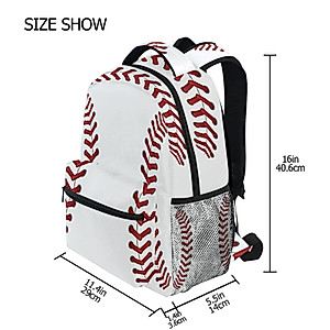 Oarencol Sport Baseball Softball Pattern Backpacks School Book Travel College Shoulder Bag