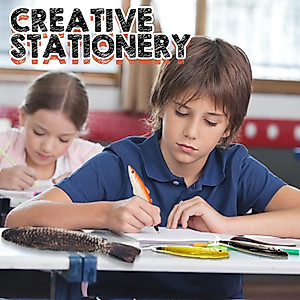 Outus 2 Pcs Fish Shaped Pencil Case Interesting Fish Pen Bag Funny Pencil Pouch Coin Purse with Padded Thick Foam Lining and 8 Pcs Cute Fish Pens for Office School Classroom Home(Black,Classical)