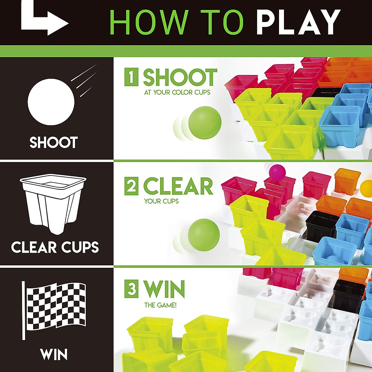 Franklin Sports Battle Buckets Pong Game - Fast Paced Four Player Ping Pong Game - Fun for Kids and Families - It’s a Game of Skill, Strategy, Change and Its Addictive!
