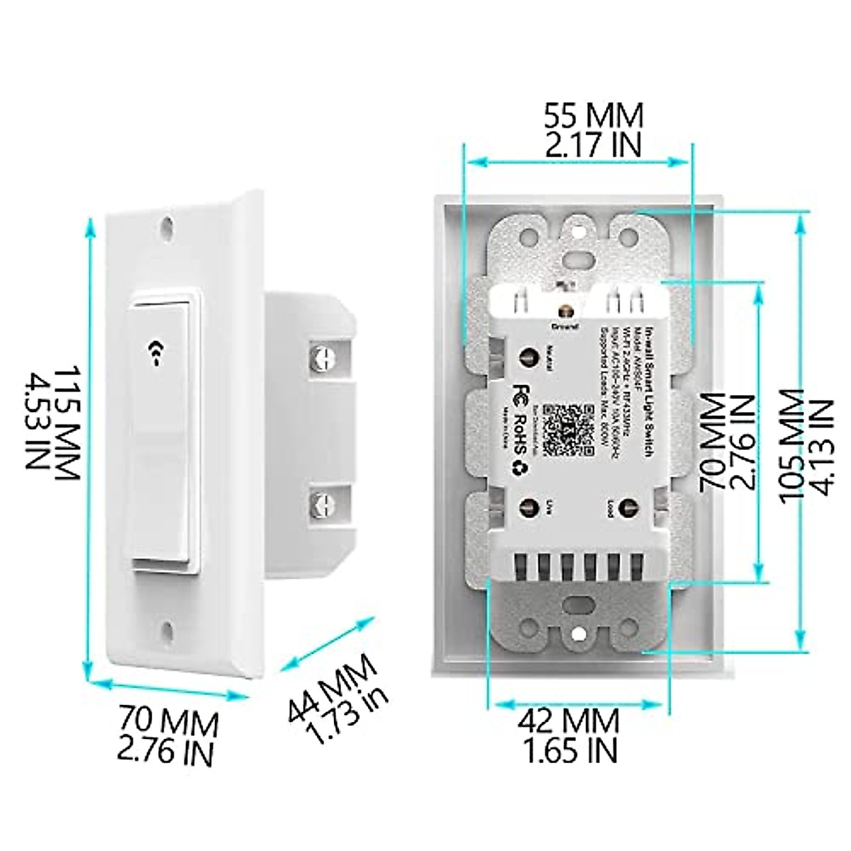WiFi Light Switch, Wireless Smart Switch Alexa Remote Control, Avatar Controls Electrical Switch for Smart Home, DIY Your Household Appliances