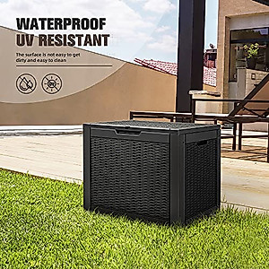 JUMMICO 31 Gallon Resin Deck Box Outdoor Indoor Waterproof Lightweight Storage Box for Outside Patio Furniture Cushions, Pool Toys and Garden Tools