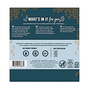 Seventh Generation Pantiliners Pads Absorbent pads Light Absorbency Chlorine Free Pads 100 count