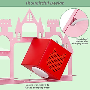 Demao for Toniebox Shelf Magnetic, Floating Shelf for Tonies Figures 20-30pcs, Display Shelf for Toniebox in Children's Room Decoration, Wall Mounted Shelf for Tonies Figures Storage-Pink Castle