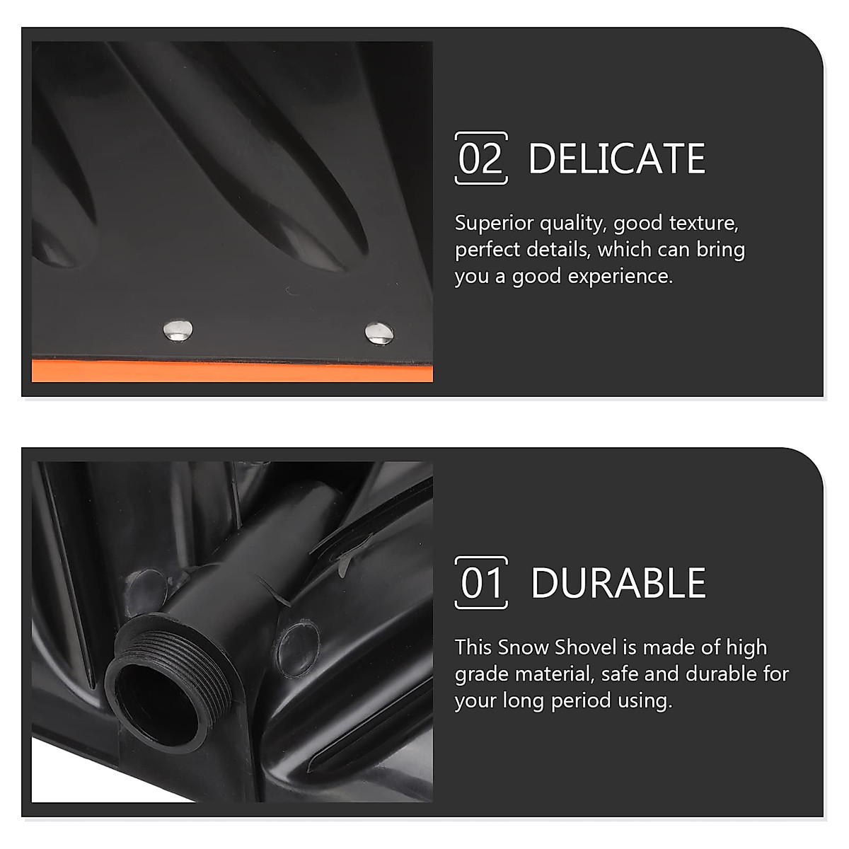 Happyyami Snow Shovel Plastic Heavy Duty Gardening Shovel Head Snow Shovel Head Replacement Portable Snow Remover Firefighting Shovel for Car Driveway House