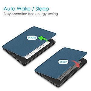 Fintie Slimshell Case for 6" Kindle Paperwhite (10th Generation, 2018 Release) - Premium Lightweight PU Leather Cover with Auto Sleep/Wake for Amazon Kindle Paperwhite E-Reader, Twilight Blue