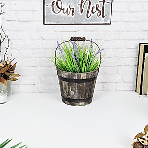Cheung's FP-3767 Home Decorative Accent Wooden Bucket with Handle