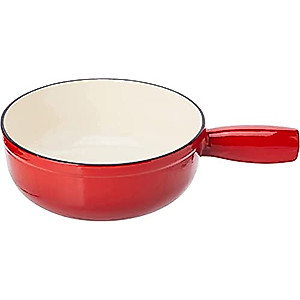 Kuhn Rikon Induction Cast Iron Fondue Pot, 7.87", Red