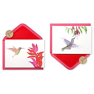 Papyrus Blank Cards with Envelopes, Watercolor Hummingbirds (20-Count)