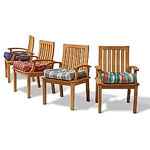 Classic Accessories Water-Resistant Square Patio Seat Cushions, 19 x 19 x 5 Inch, 2 Pack, Brick, Outdoor Seat Cushions