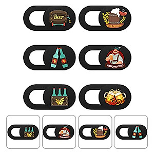 OSALADI USB Camera USB Camera 6pcs Webcam Cover Camera Blocker Beer Pattern Laptop Camera Lens Slider Webcam Lens Protector Lens Privacy Cover Webcam Lens Cap Shutter USB Camera Desktop Camera