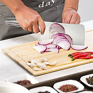 ADCODK Cleaver Knife-Chinese Chef Sharp Knife Butcher Vegetable Meat Cutting Slicing Asian Kitchen Knife Stainless Steel Hollow Handle