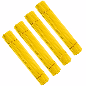 Juasky 400pcs Yellow Pipe Cleaners Chenille Stem, Pipe Cleaners Craft Supplies, for DIY, Making Toys, Creative Home Art Craft Decorations (6mm x 12 Inch)